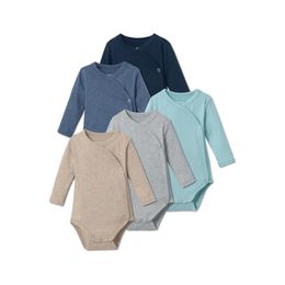 Tchibo - 5 Baumwoll-Langarmbodys - Baby - Gr. 74/80 - dunkelblau