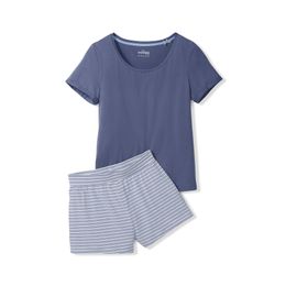 Tchibo - Shorty-Pyjama - Damen - Gr. M - wei&szlig;/gestreift