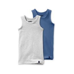 Tchibo - 2 Feinripp-Unterhemden - Jungen - Gr. 146/152 - blau