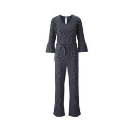 Tchibo - Jumpsuit mit Volant&auml;rmeln - Damen - Gr. S - dunkelblau/print
