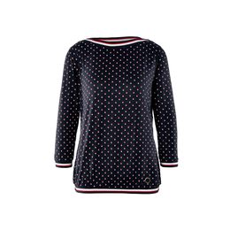 Tchibo - Blusenshirt mit 3/4-Arm - Damen - Gr. S - dunkelblau/gepunktet