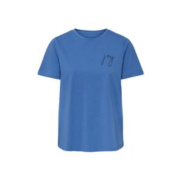 Tchibo - T-Shirt mit Wording-Print - Damen - Gr. L - blau