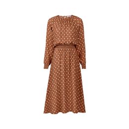 Tchibo - Gepunktetes Midi-Kleid - Damen - Gr. 40 - cognac/gepunktet