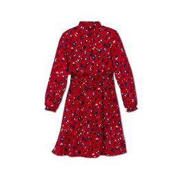 Tchibo - Webkleid - M&auml;dchen - Gr. 158/164 - rot/print