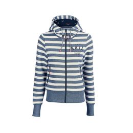 Tchibo - Sweatjacke mit Kapuze - Damen - Gr. L - beige/gestreift