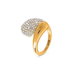 Tchibo - Ring &raquo;Tropfen&laquo; mit Kristallen - Damen - Gr. 18 - gold