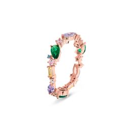 Tchibo - 925 Silber Ring mit &raquo;Multicolor Cluster&laquo; Steinen - Damen - Gr. 20 - gold