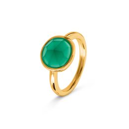 Tchibo - Ring mit gr&uuml;nem Glaskristallstein - Damen - Gr. 18 - gr&uuml;n