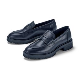 Tchibo - Leder-Loafer - Damen - Gr. 40 - dunkelblau
