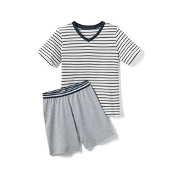 Tchibo - Kinder-Pyjama - Kinder - Gr. 146/152 - dunkelblau/gestreift