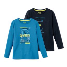 Tchibo - 2 Langarmshirts - Jungen - Gr. 170/176 - dunkelblau