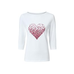 Tchibo - Shirt mit platziertem Print - Damen - Gr. L - wei&szlig;/print