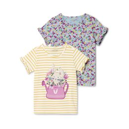 Tchibo - 2 Kinder-T-Shirts mit Applikation - M&auml;dchen - Gr. 110/116 - blau