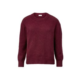 Strickpullover mit Ajour-Muster - Damen - Gr. S - dunkelrot