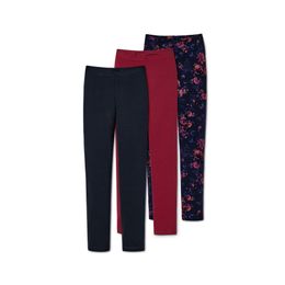 Tchibo - 3 Leggings - M&auml;dchen - Gr. 158/164 - dunkelblau/gebl&uuml;mt