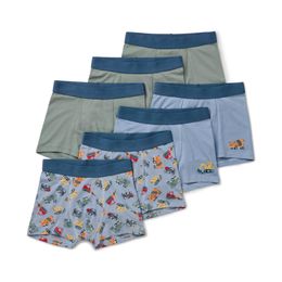 Tchibo - 7 Kinder-Slipboxer - Jungen - Gr. 110/116 - hellblau/print