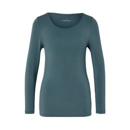 Tchibo - Langarmshirt im Modal-Seide-Mix - Damen - Gr. S - petrol