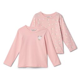 Tchibo - 2 Kinder-Langarmshirts - Baby - Gr. 74/80 - hellrosa/gebl&uuml;mt