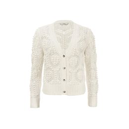 Tchibo - Strickjacke mit Lochmuster - Damen - Gr. S - wei&szlig;