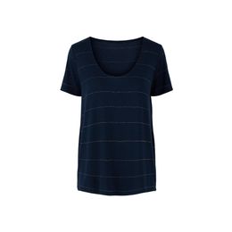 Tchibo - Shirt mit Streifen - Damen - Gr. XL - dunkelblau