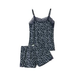 Tchibo - Shorty-Pyjama - Damen - Gr. M - dunkelblau/gebl&uuml;mt