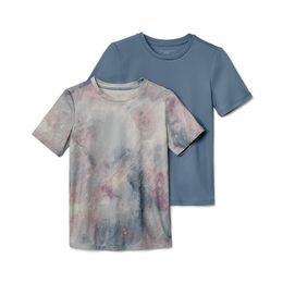Tchibo - 2 Kinder-Sportshirts - M&auml;dchen - Gr. 122/128 - blau/print