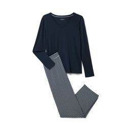 Tchibo - Pyjama - Damen - Gr. XL - dunkelblau/gestreift