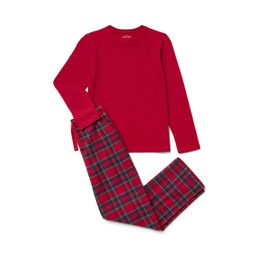 Tchibo - Kinder-Flanell-Pyjama - M&auml;dchen - Gr. 170/176 - rot/kariert