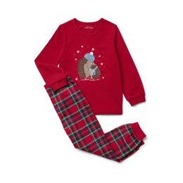 Tchibo - Kinder-Pyjama &raquo;Glow in the dark&laquo; - Baby - Gr. 86/92 - dunkelrot/print