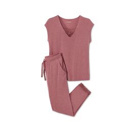 Tchibo - Pyjama mit Spitze - Damen - Gr. M - terrakotta
