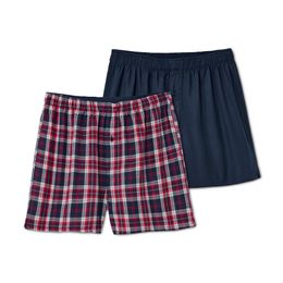 Tchibo - 2 Flanell-Boxershorts - Herren - Gr. S/4 - dunkelblau/kariert