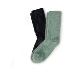 Tchibo - 2 Paar Kuschelsocken mit Effektgarn - Damen - Gr. 35-38 - schwarz