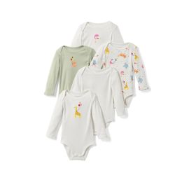 Tchibo - 5 Baby-Bodys mit Mitwachsfunktion - Baby - Gr. 74/80 - mintgr&uuml;n/print