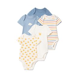 Tchibo - 5 Baby-Bodys mit Mitwachsfunktion - Baby - Gr. 50/56 - blau/print