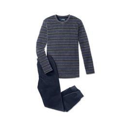 Tchibo - Nicki-Pyjama - Herren - Gr. M - dunkelblau/gestreift