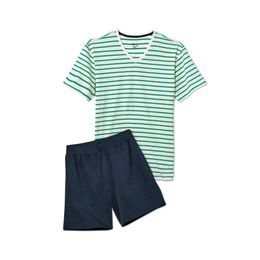 Tchibo - Shorty-Pyjama in weicher Single-Jersey-Qualit&auml;t - Herren - Gr. M - dunkelblau/gestreift