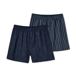 Tchibo - 2 Flanell-Boxershorts - Herren - Gr. Xl/7 - dunkelblau/gestreift