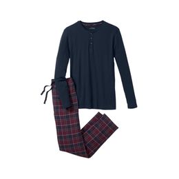Tchibo - Flanell-Pyjama - Herren - Gr. M - dunkelblau/kariert