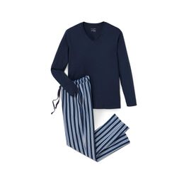 Tchibo - Pyjama - Herren - Gr. M - dunkelblau/gestreift