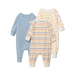 Tchibo - 3 Baby-Pyjamas - Baby - Gr. 50/56 - blau/print