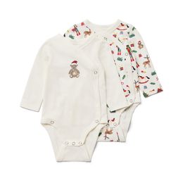 Tchibo - 2 Baby-Langarmbodys - Baby - Gr. 50/56 - creme