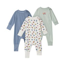 Tchibo - 3 Baby-Schlafanz&uuml;ge - Baby - Gr. 74/80 - blau/print