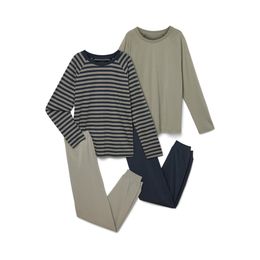Tchibo - 2 Kinder-Pyjamas - Jungen - Gr. 170/176 - dunkelblau/gestreift