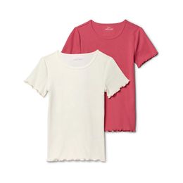 Tchibo - 2 Kinder-Rippshirts - M&auml;dchen - Gr. 134/140 - wei&szlig;