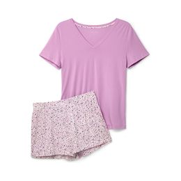 Tchibo - Shorty-Pyjama - Damen - Gr. L - creme/print