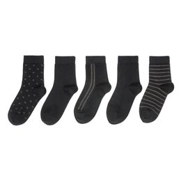 Tchibo - 5 Paar Socken - Damen - Gr. 35-38 - schwarz