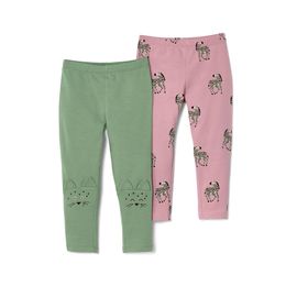Tchibo - 2 Kinder-Leggings - Gr. 98/104 - schwarz/print