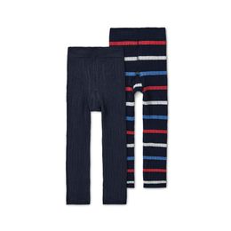 Tchibo - 2 Strickleggings - M&auml;dchen - Gr. 170/176 - dunkelblau/gestreift