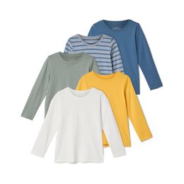 Tchibo - 5 Kinder-Langarmshirts - Kinder - Gr. 122/128 - blau