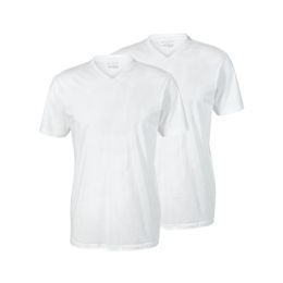 Tchibo - 2 T-Shirts mit V-Ausschnitt - Herren - Gr. L - wei&szlig;